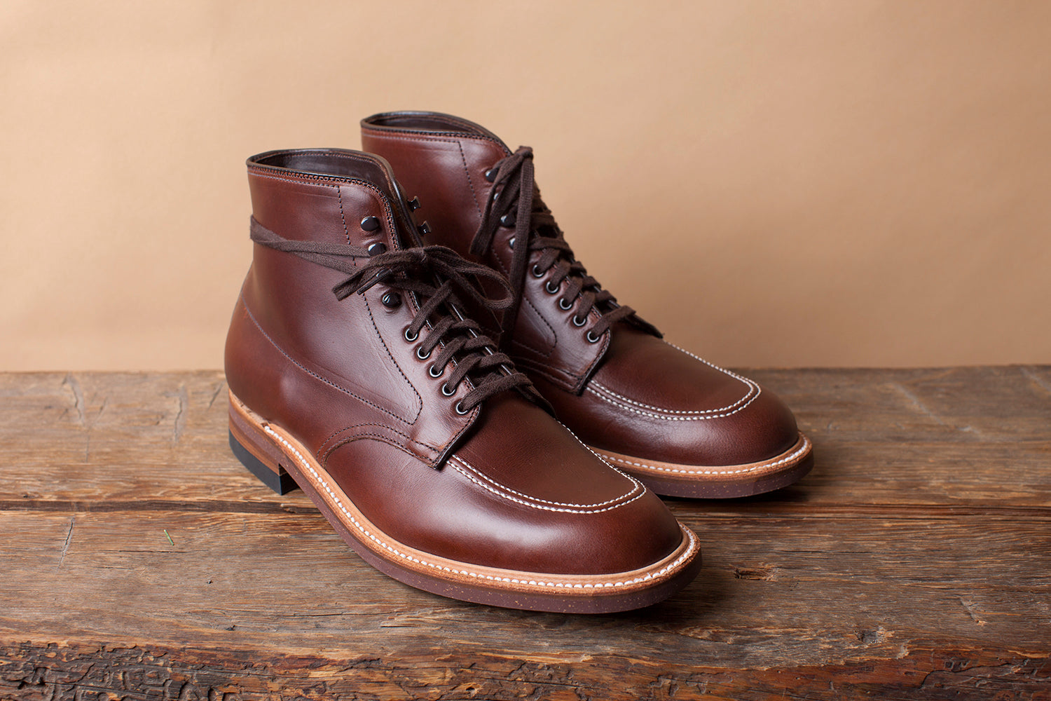 Alden Indy Boot in Brown Pull-Up Leather – Oxford and Derby